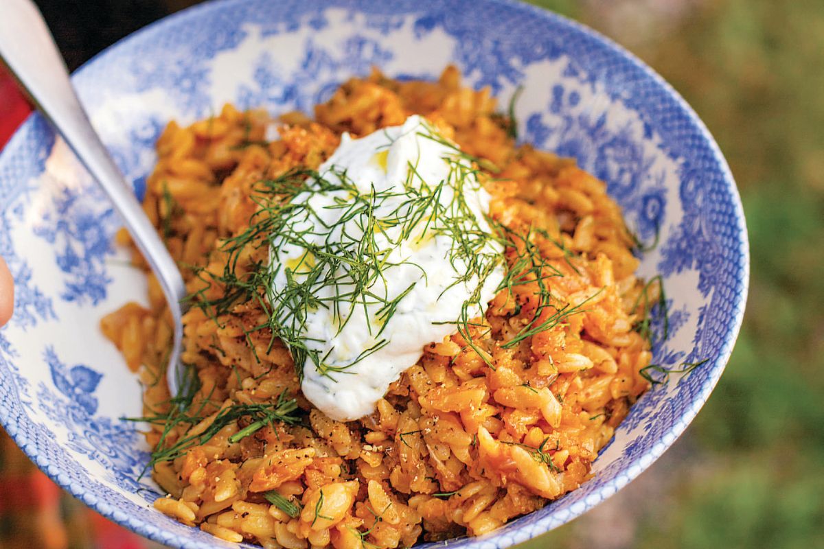 Recipe: Grated Butternut Squash With Orzo and Dill Sauce